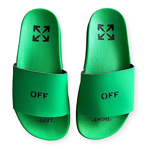 Off-White | Shoes | Offwhite Womens Logo Pool Slides Green Size 35 Made ...
